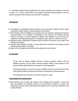 LLC OPERATING AGREEMENT | PDF