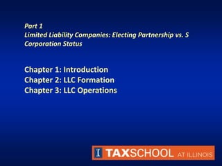 Limited Liability Companies (LLC): Electing Partnership vs. S ...