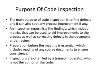 LOW LEVEL DESIGN INSPECTION SECURE CODING | PPTX