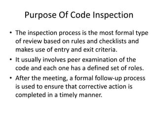 LOW LEVEL DESIGN INSPECTION SECURE CODING | PPTX