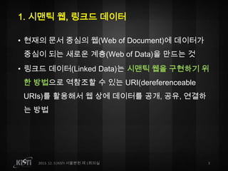 도서관 링크드 데이터 동향(KISTI) | PPT