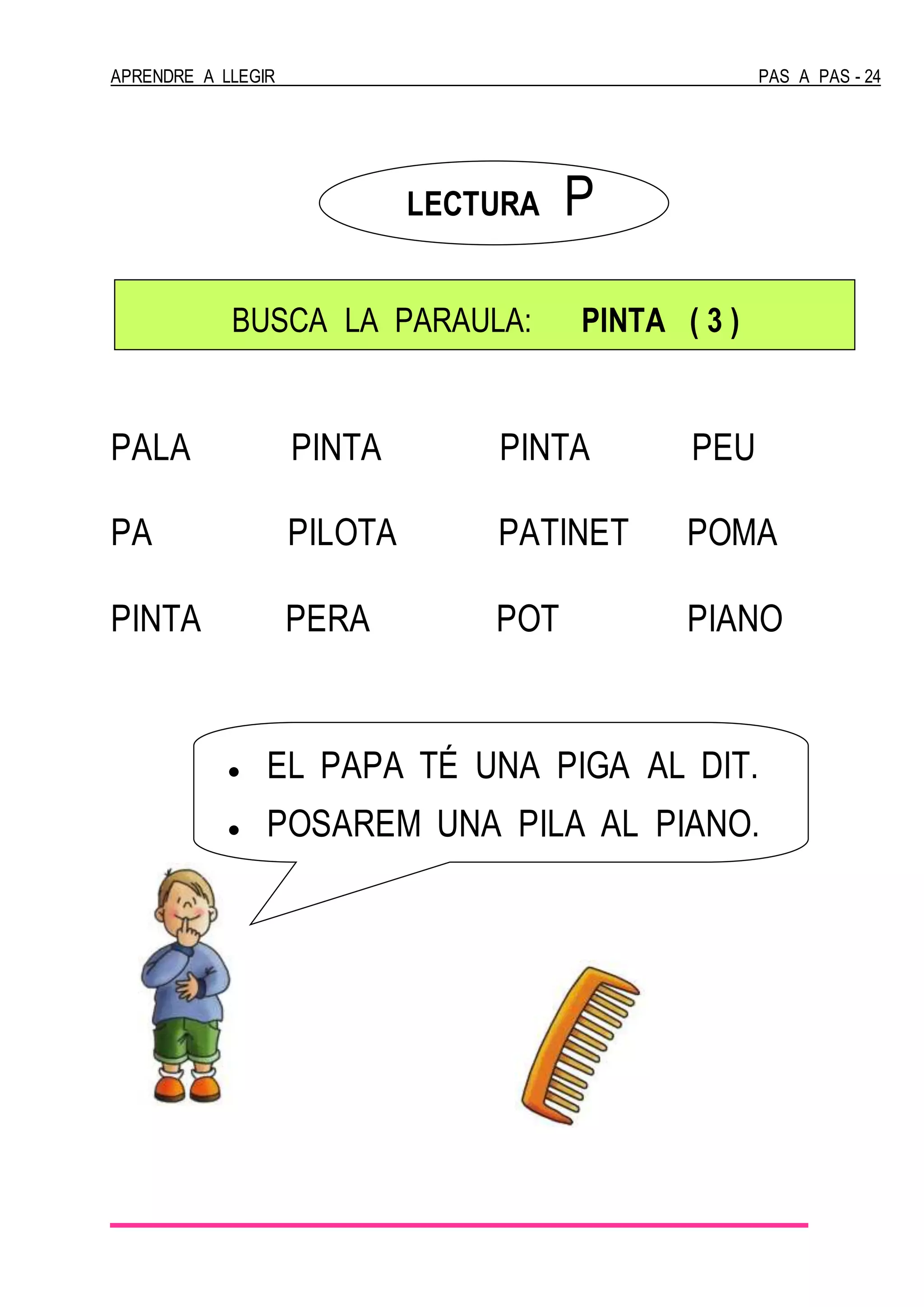 Llegir pas a pas lletra de pal (1) | DOC