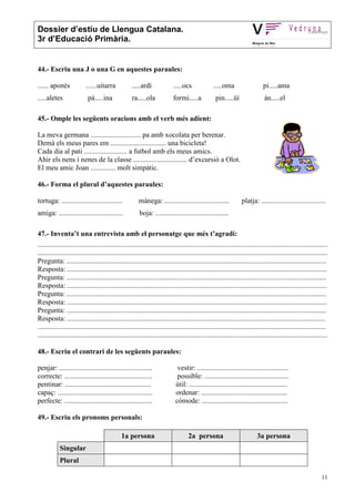 Llengua catalana 3r | PDF