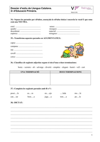 Llengua catalana 3r | PDF