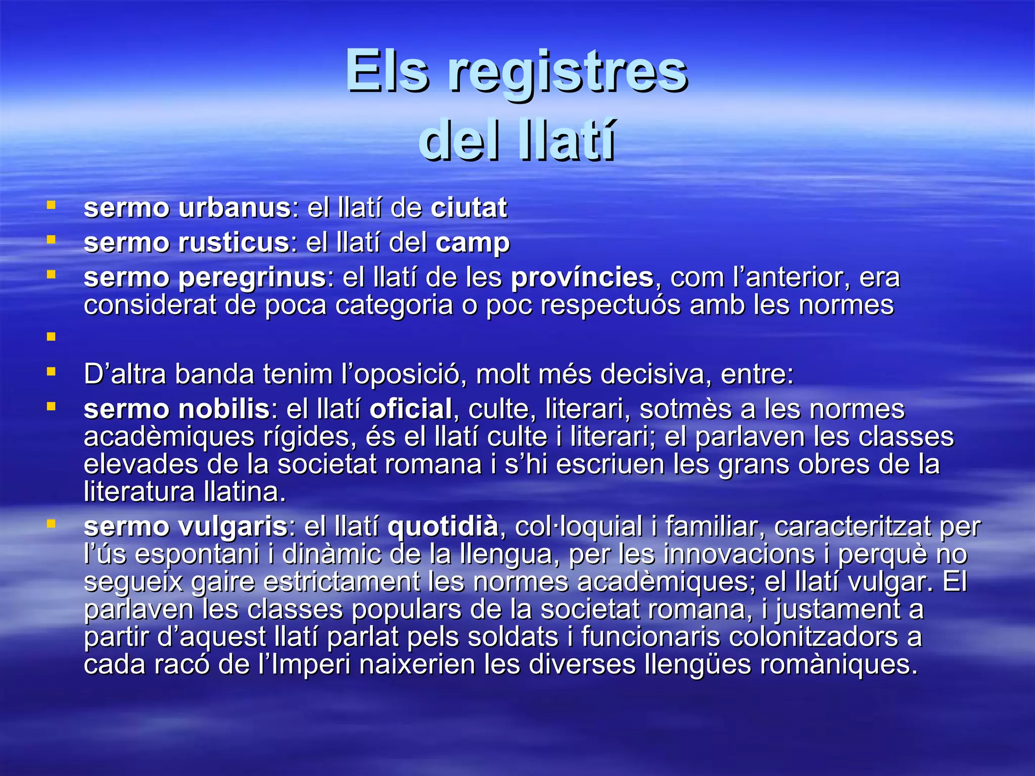 Origen llengua llatina | PPT