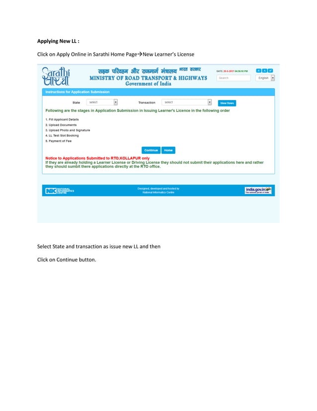 Learning License form | PDF