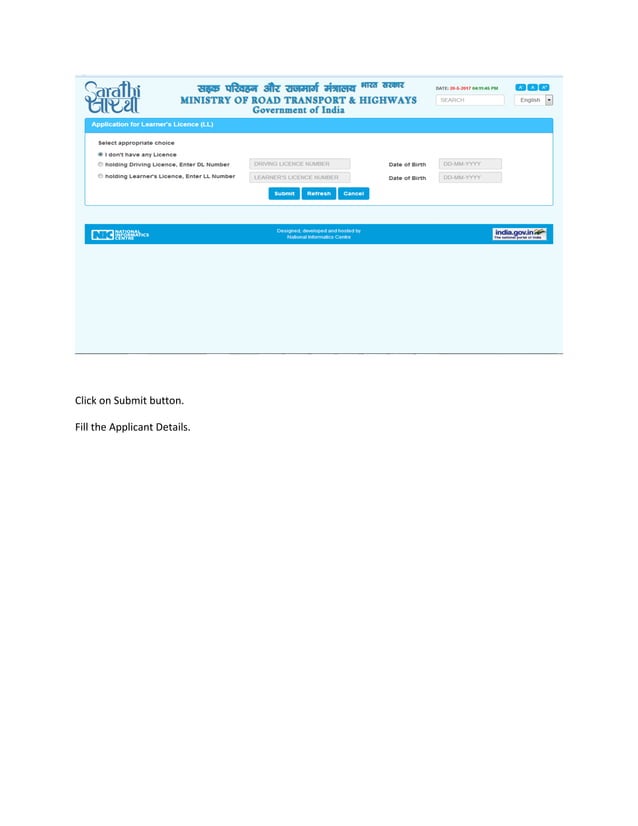 Learning License form | PDF