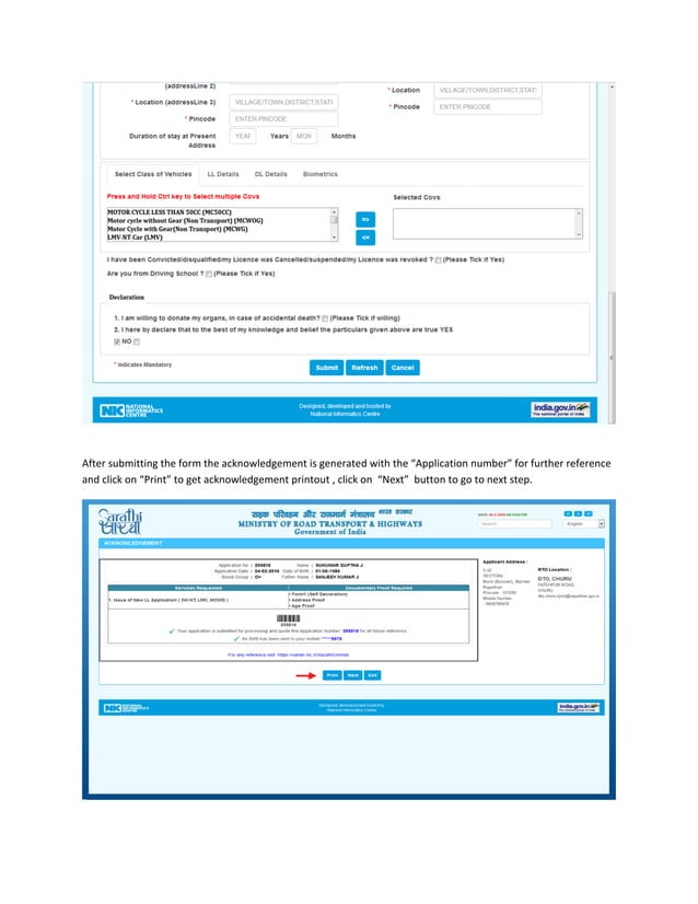 Learning License form | PDF