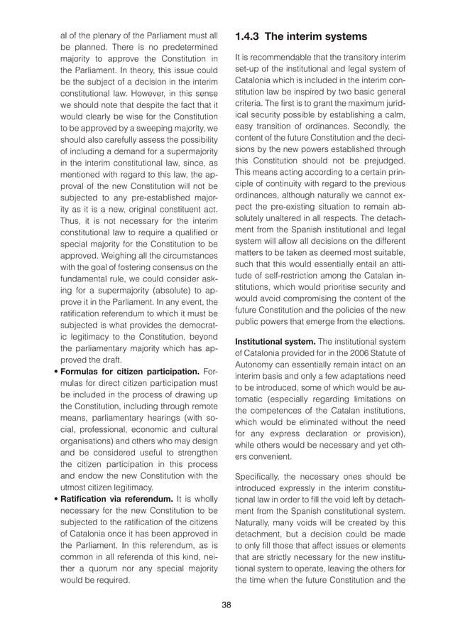 The National Transition of Catalonia - White Paper Synthesis | PDF