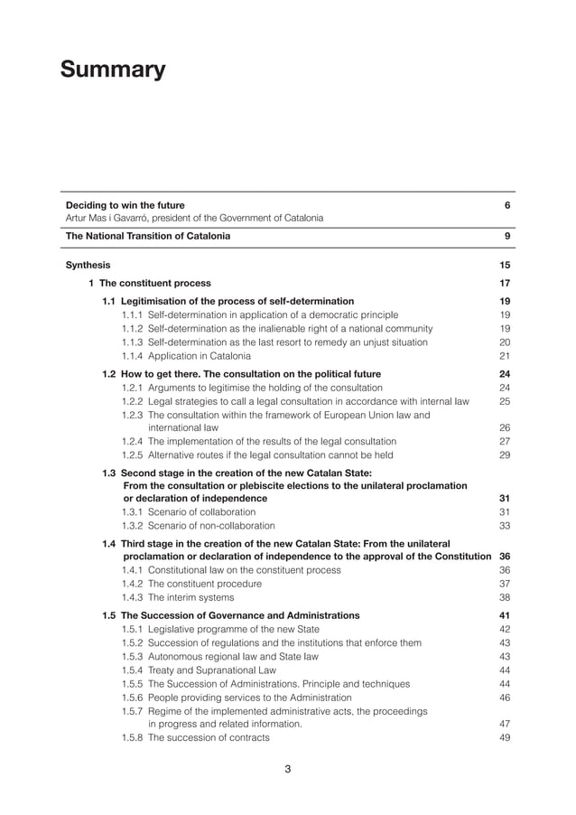 The National Transition of Catalonia - White Paper Synthesis | PDF