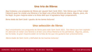 Llibres sant jordi 2021 libros books | PPT