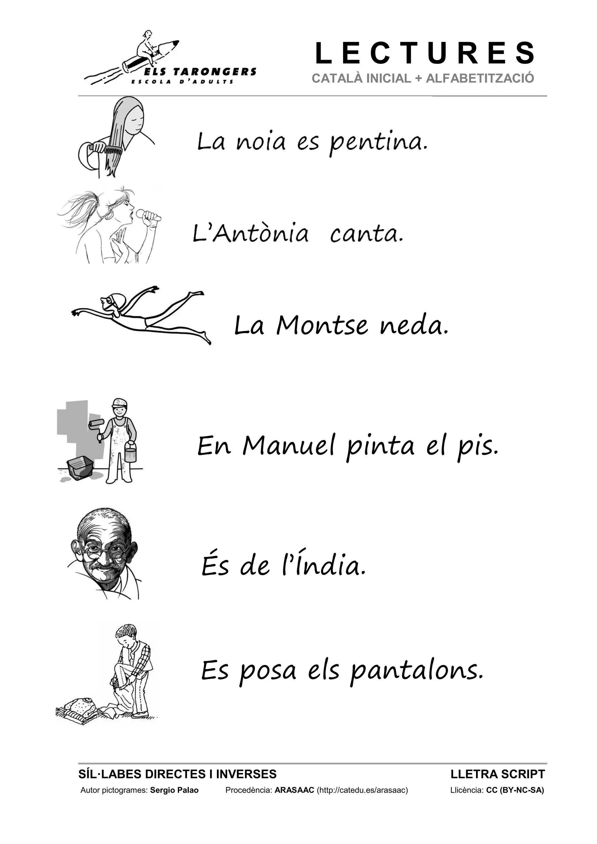 Llibret lectures Català inicial + Alfabetització (Script) | PDF