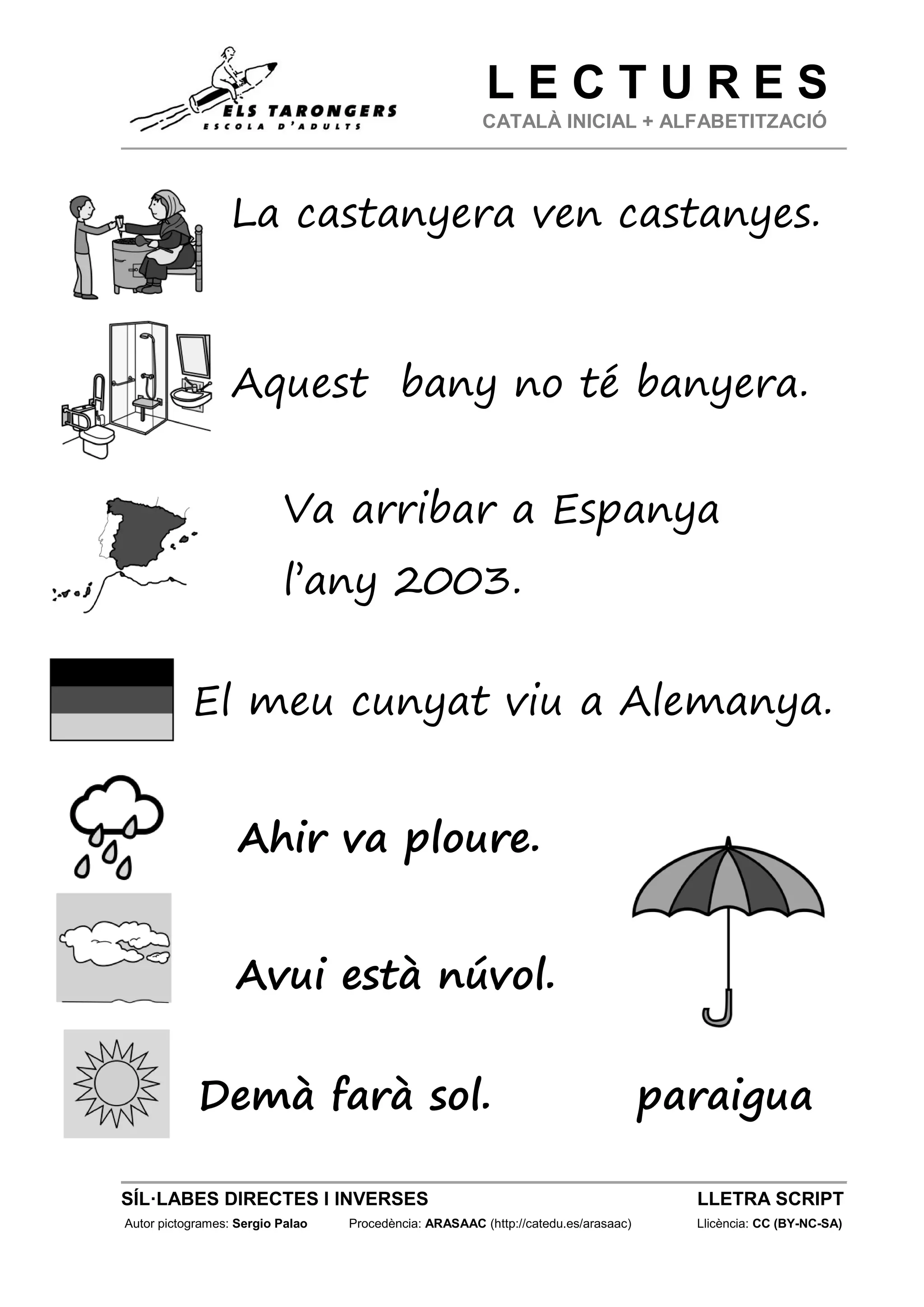 Llibret lectures Català inicial + Alfabetització (Script) | PDF