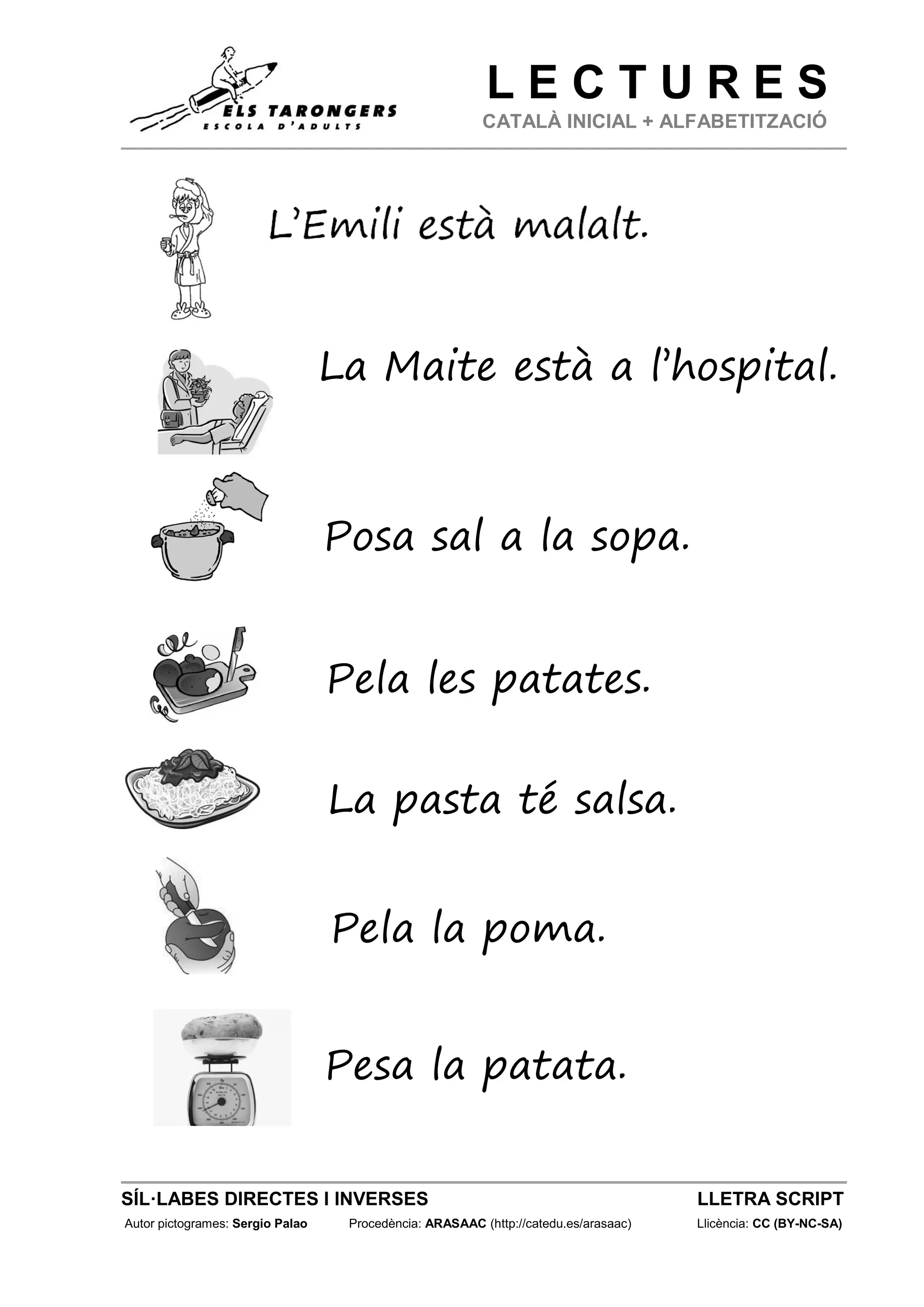 Llibret lectures Català inicial + Alfabetització (Script) | PDF