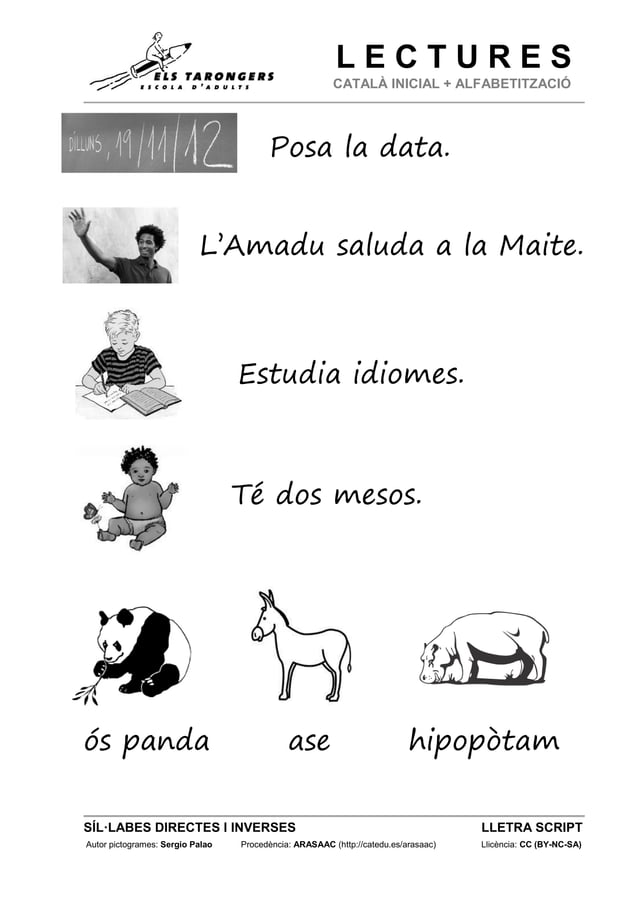 Llibret lectures Català inicial + Alfabetització (Script) | PDF