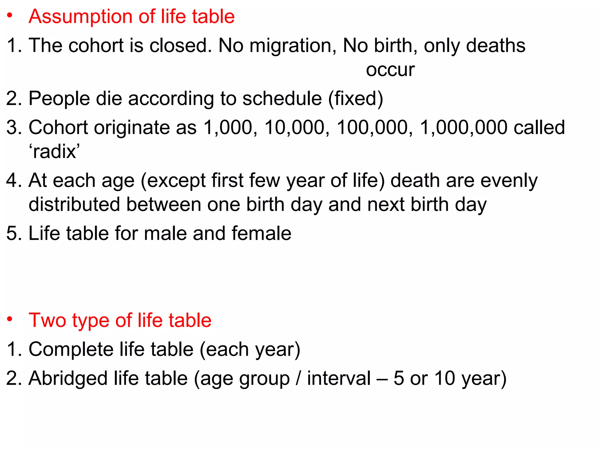 L life table | PPT