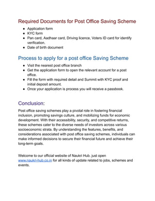 Post office saving account for women and men | PDF