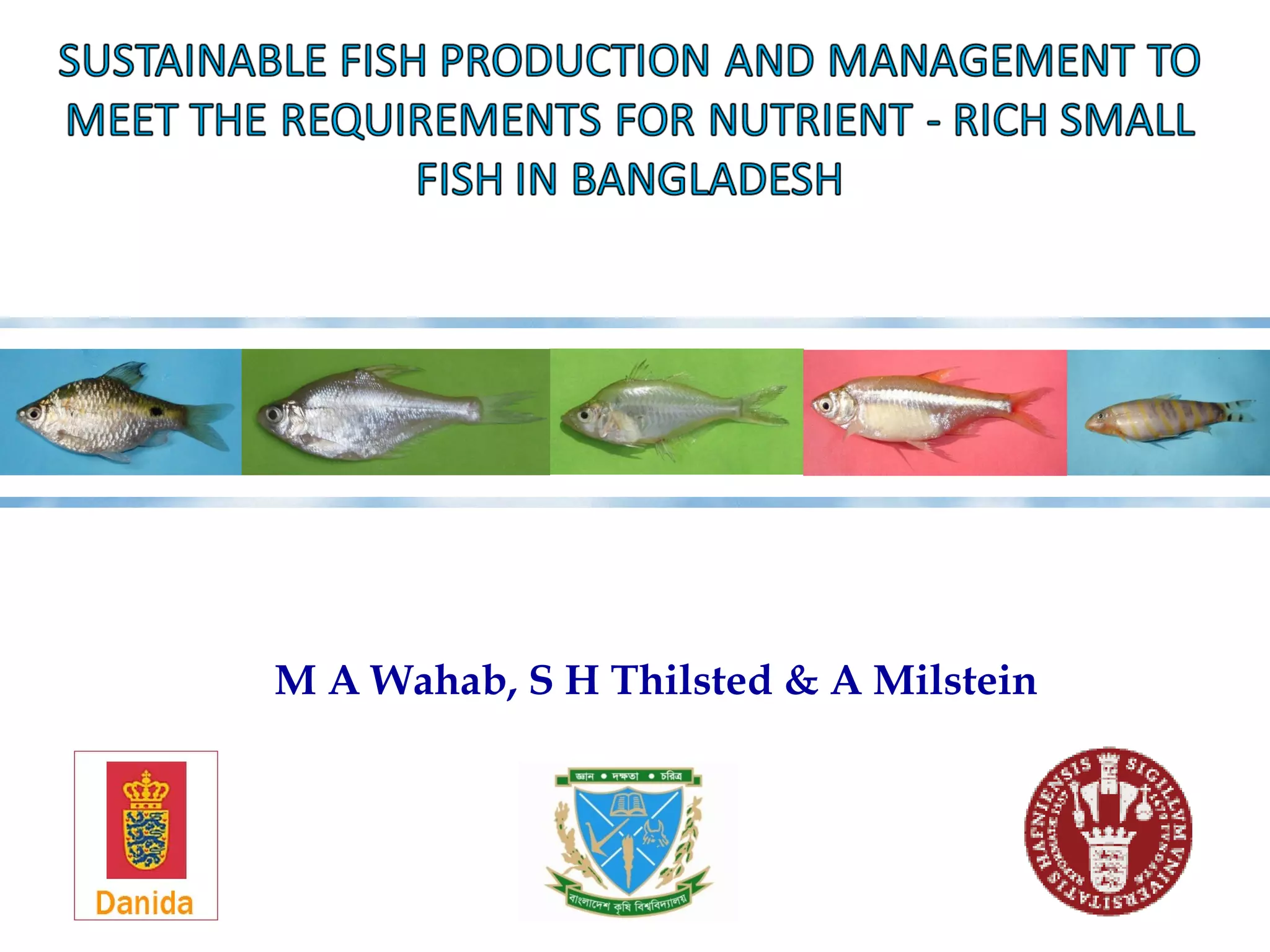 Sustainable Fish Production and Management to Meet the Requirements for ...
