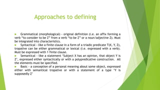 Grammaticalization and Lexical Expression of Tropative from a ...