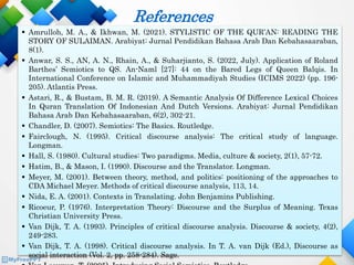 Body language in Al-Naml Surah: A Critical Discourse Analysis | PPSX