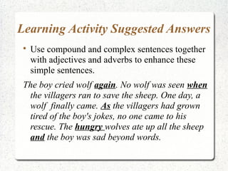 LL Lower Pri C - Complex sentences | PPT