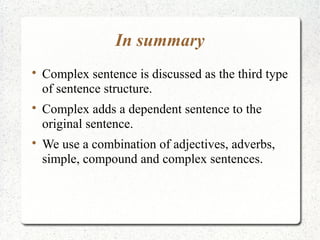 LL Lower Pri C - Complex sentences | PPT