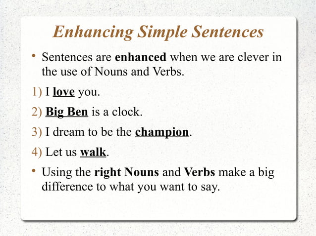 LL Lower Primary B - Enhancing Simple Sentences | PPT