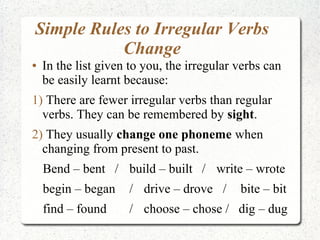 LL Lower Pri D - Regular and irregular verbs | PPT