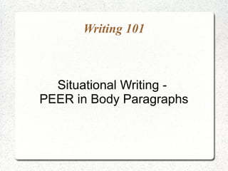 LL Lower sec - Peer in Sit writing | PPT