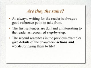 LL Lower Sec - Showing and telling | PPT