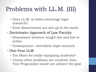 LL.M. in India: A Critical Review | PPTX