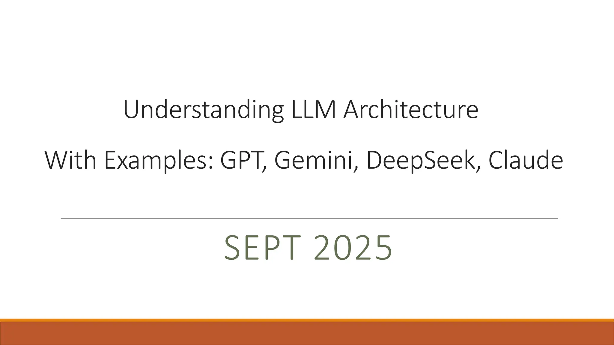 Large Language Models Architecture Overview | PPTX
