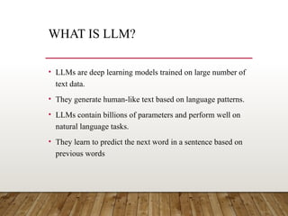 Non technical explanation of Large Language Model | PPTX