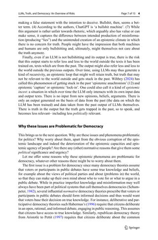 LLMs Truth Democracy an overview of risks coekelbergh | PDF