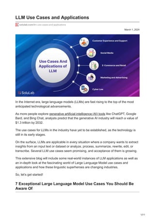 LLM Use Cases and Applications.pdf overview | PDF