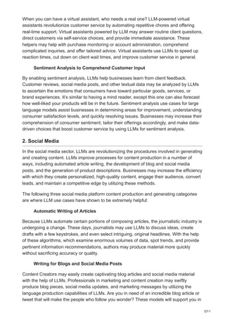 LLM Use Cases and Applications.pdf overview | PDF