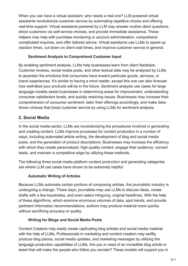 LLM Use Cases and Applications.pdf overview | PDF