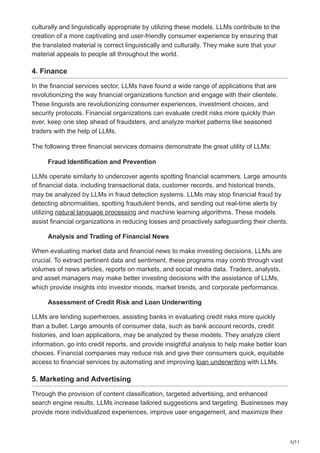 LLM Use Cases and Applications.pdf overview | PDF