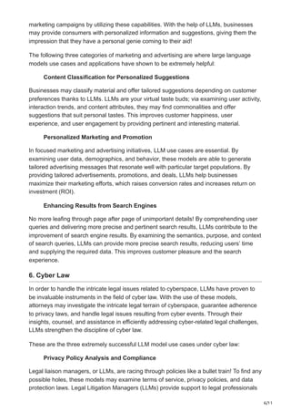 LLM Use Cases and Applications.pdf overview | PDF