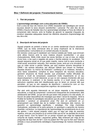 PLA DE TREBALL | PDF