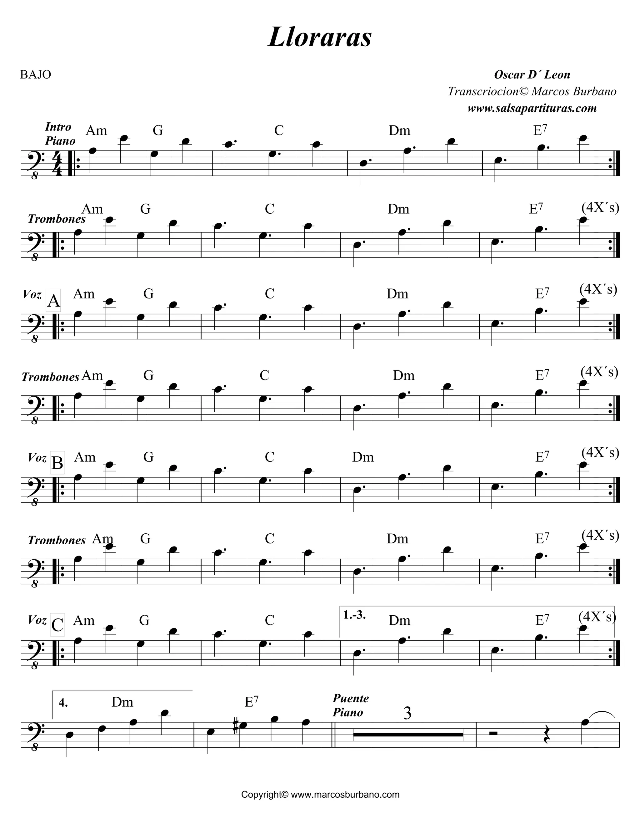 LLORARAS (OSCAR D´ LEON) | PDF