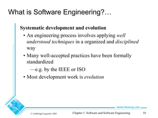 Slides for Chapter 1: Software and Software Engineering; | PPT ...