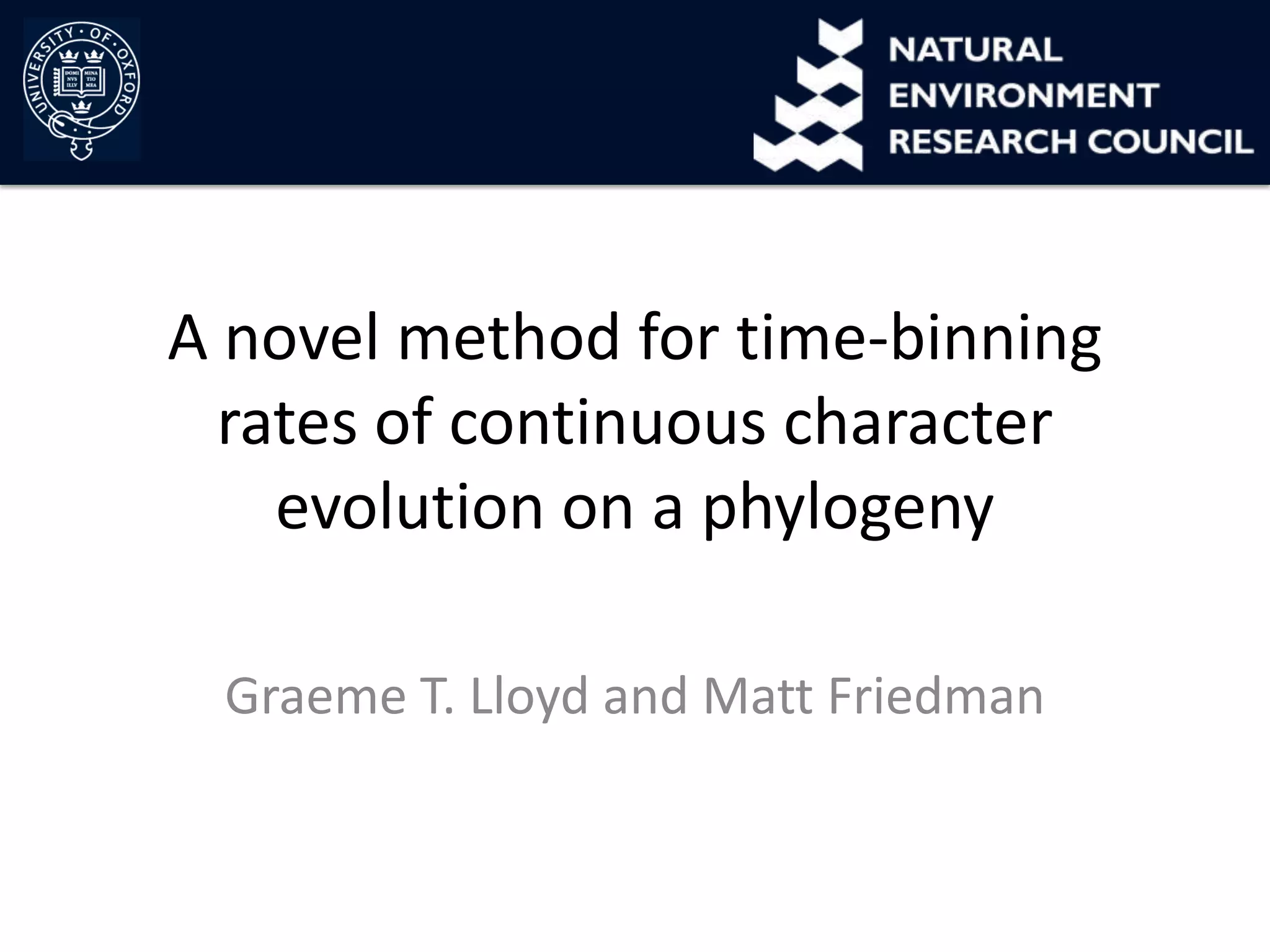 A novel method for time-binning rates of continuous character evolution ...