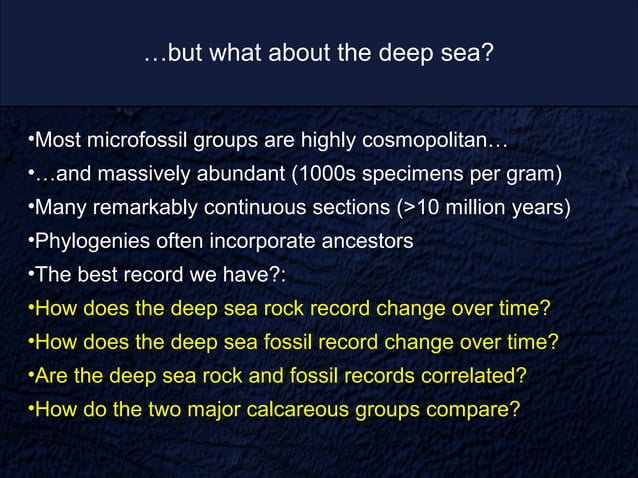 Comparing The Deep Sea Rock And Fossil Records Of Coccolithophores And Planktic Foraminifera