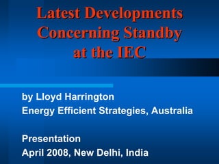 The International Standby Power test method -IEC62301 | PDF