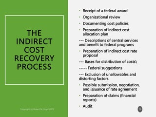 INDIRECT COST RECOVERY | PPTX
