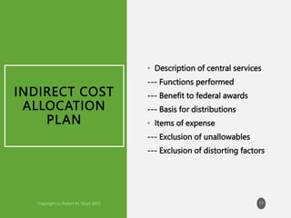 INDIRECT COST RECOVERY | PPTX