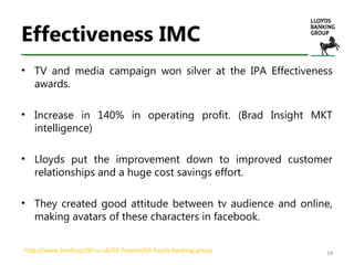 Lloyds banking group theoretical approach | PPT | Marketing and Advertising | Business