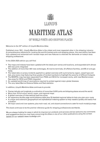 LLOYD'S MARITIME ATLAS 2024-2025 33rd edition | PDF