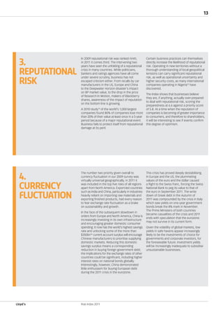 Lloyds Risk Index 2011 | PDF